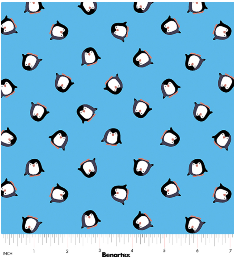 Arctic Friends - Playful Penguins Sky Blue by Benartex – Paradise Quilting