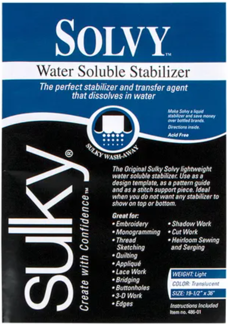 Solvy Water Soluble Stabilizer-Light Translucent by Sulky – Paradise ...