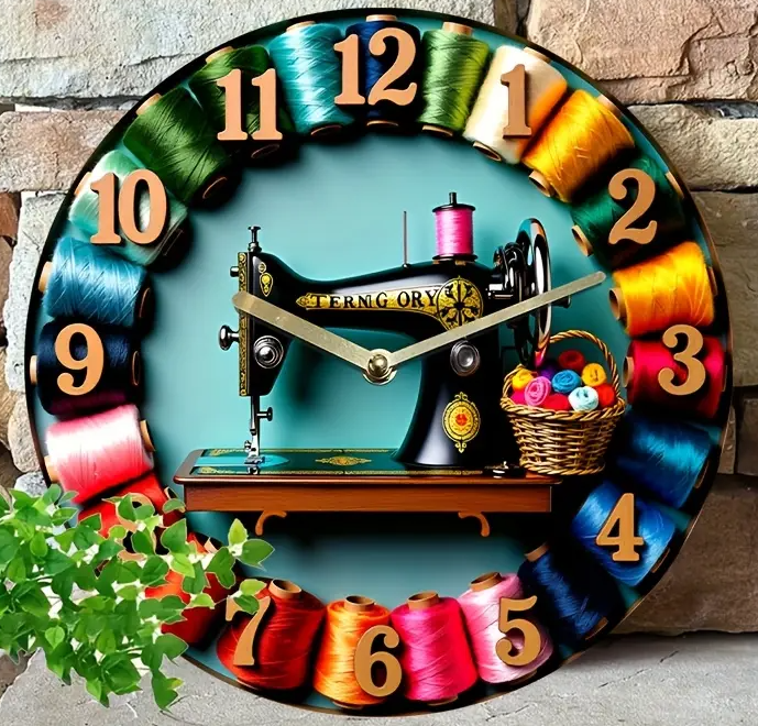 Clock - Thread All Around - Antique Sewing Machine (604) – Paradise ...