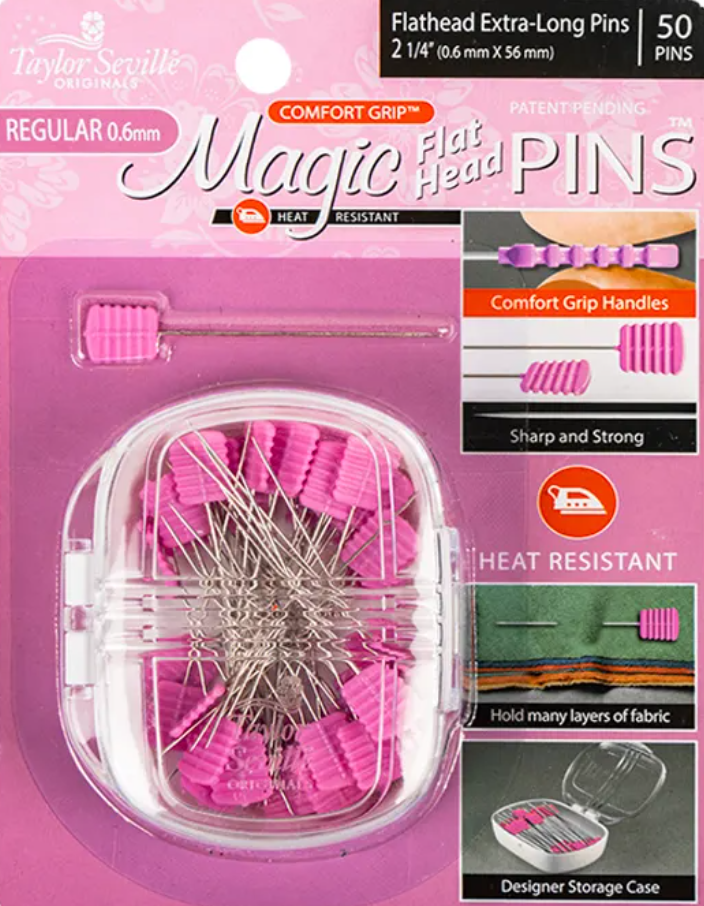 Taylor Seville Magic Pins - Extra Long Regular Flat Head Pins 2.25" &n ...