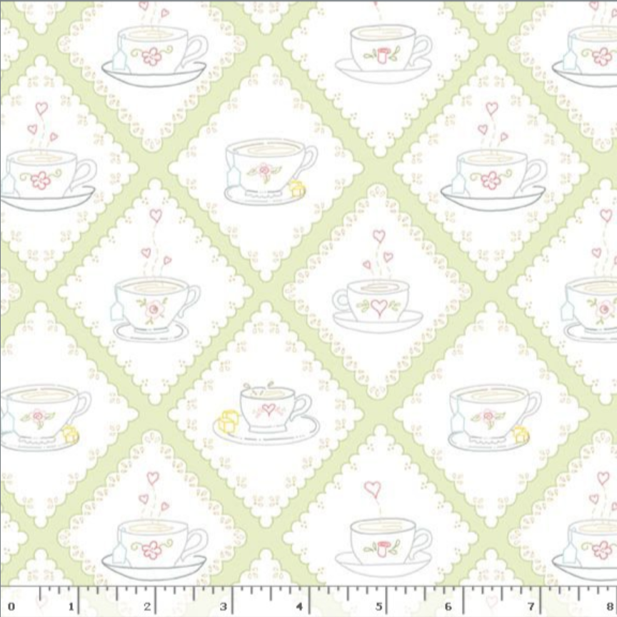 Tea for Two - Lime Doilies R191194D Cindy Staub for Marcus Fabrics ...