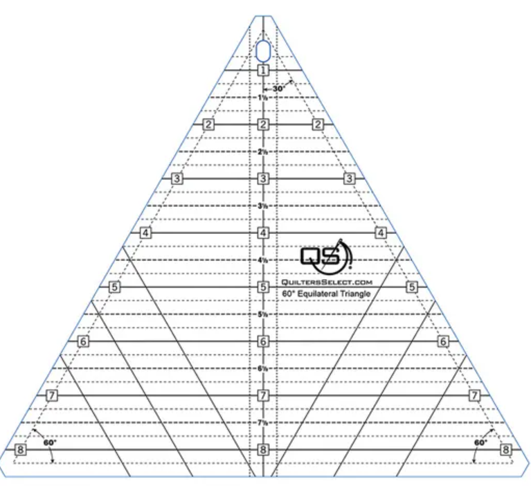 Quilter's Select - 60 Degree Triangle Ruler 8.5" QS-60TRI – Paradise ...