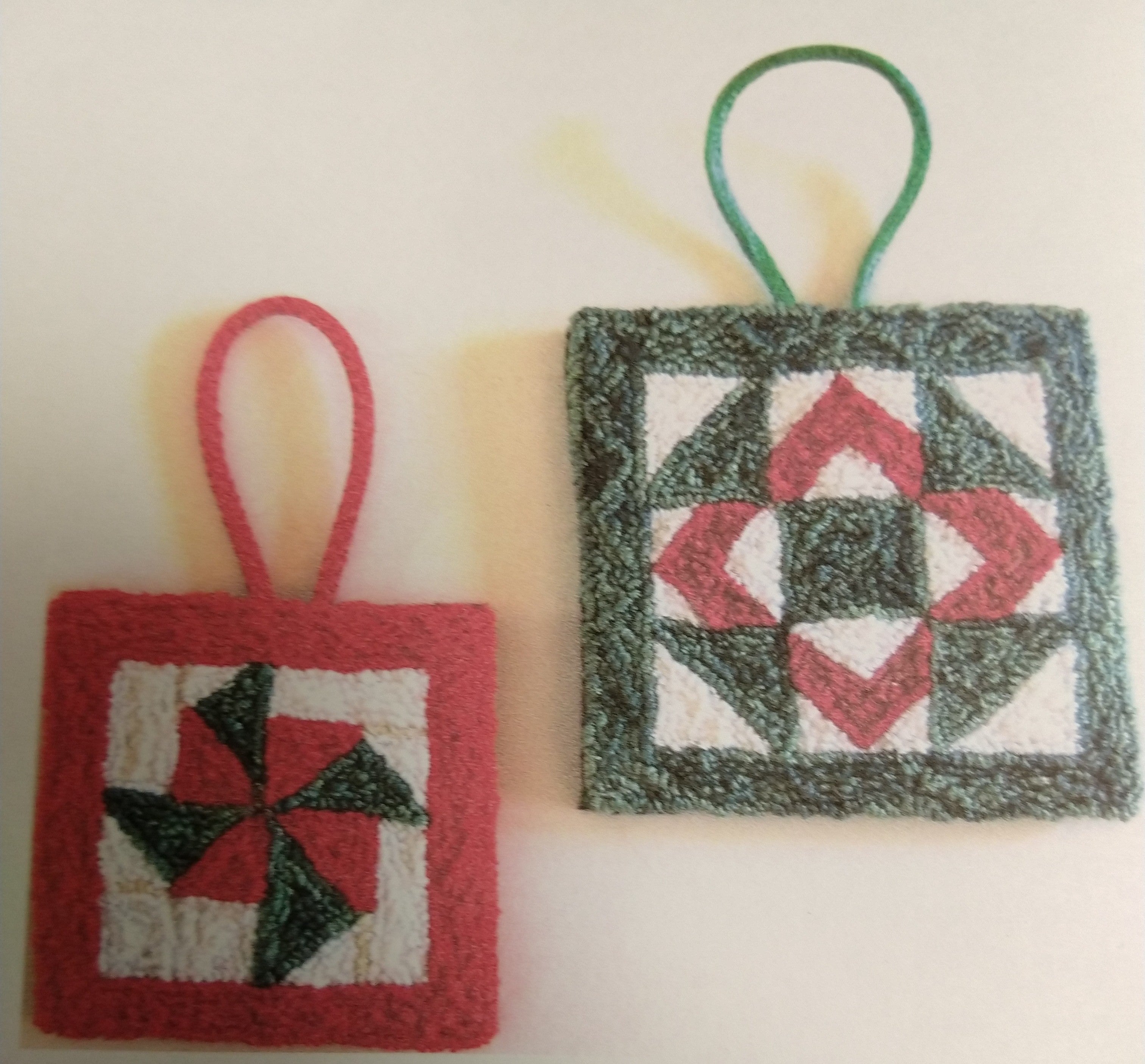 Needle Punch Mini Quilt Squares Ornament by Heart Creek Farm Creations ...