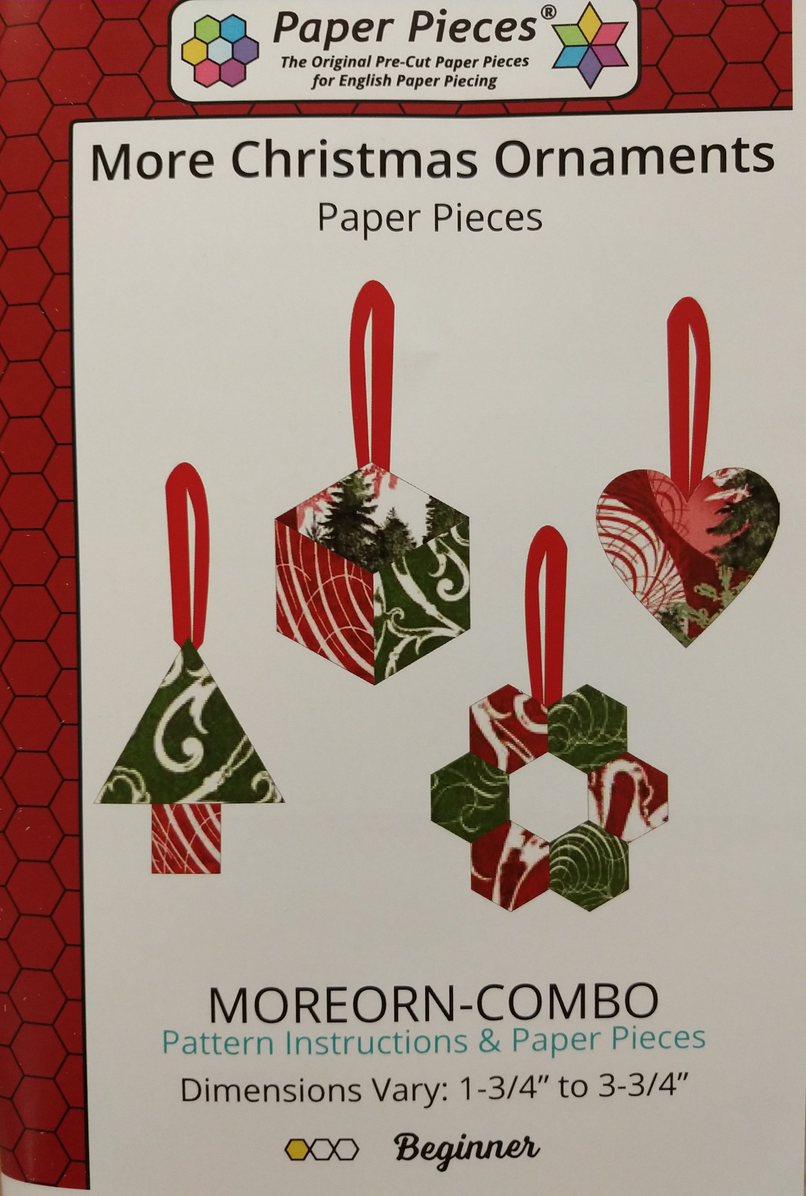 More Christmas Ornaments - English Paper Piecing Pattern & Pieces by P ...